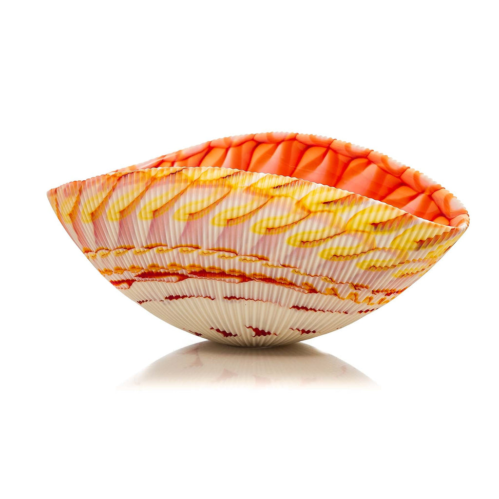 Glowing embers red glass shell | Glass of Murano