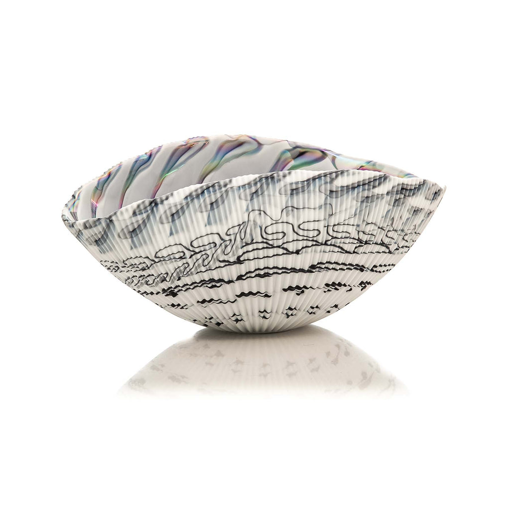 Winters frost glass bowl - Shell collection | Glass of Murano